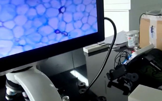 双目显微镜连接显示屏操作