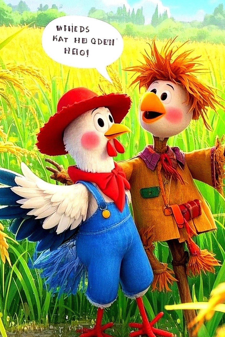 少儿动漫,小稻草人守护田,赶走乌鸦反成好友