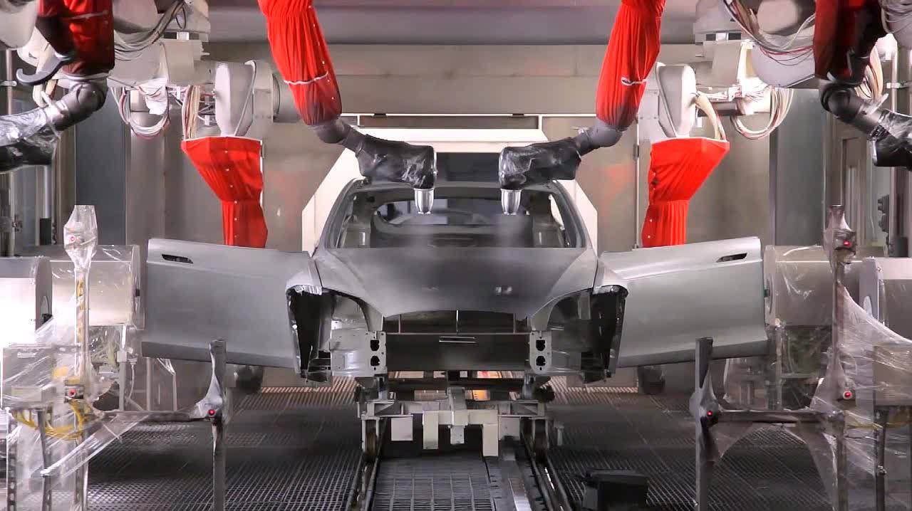 这才叫全自动喷漆机,喷漆成本节省50%,高科技果然牛!