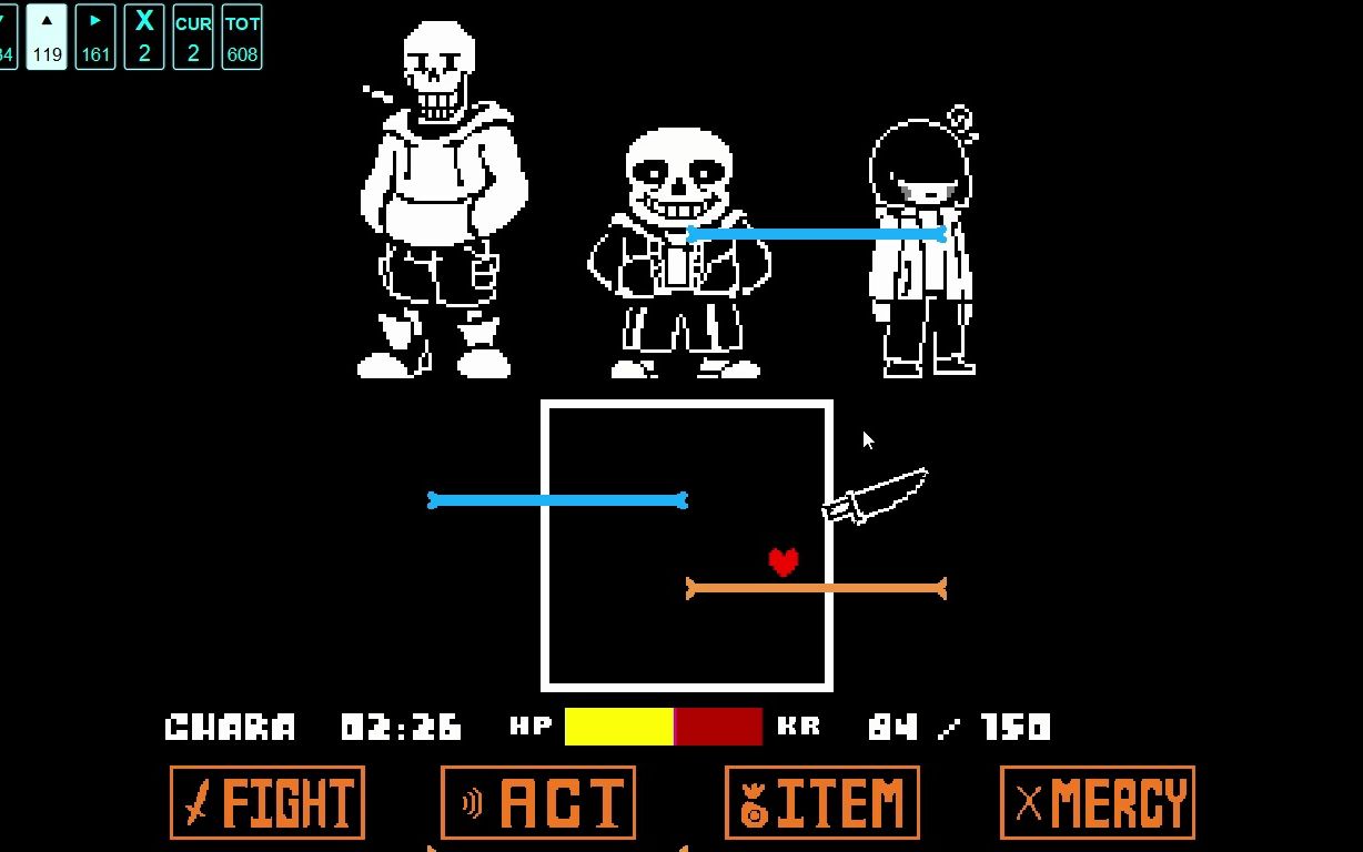 传说之下:三重审判简单模式通关。