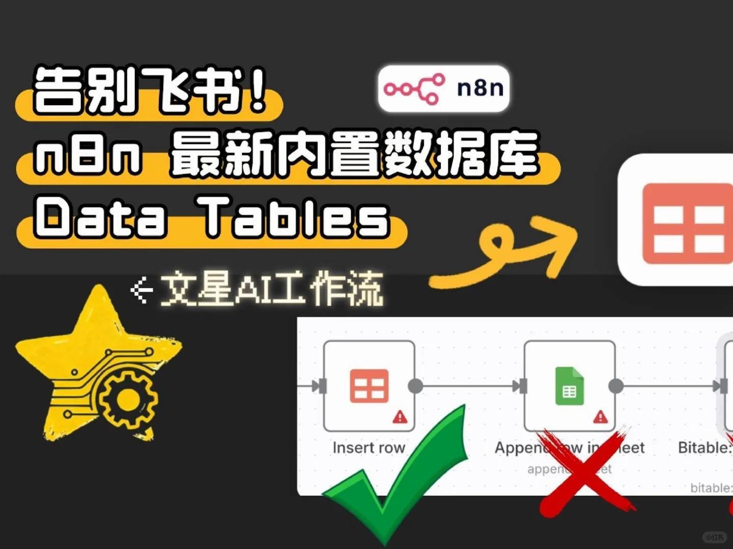 告别飞书谷歌!立即使用n8n最新数据库功能