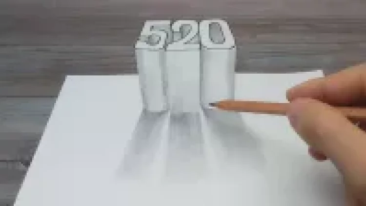 新款520手绘3D立体画,简单好看有创意,送给女生很喜欢