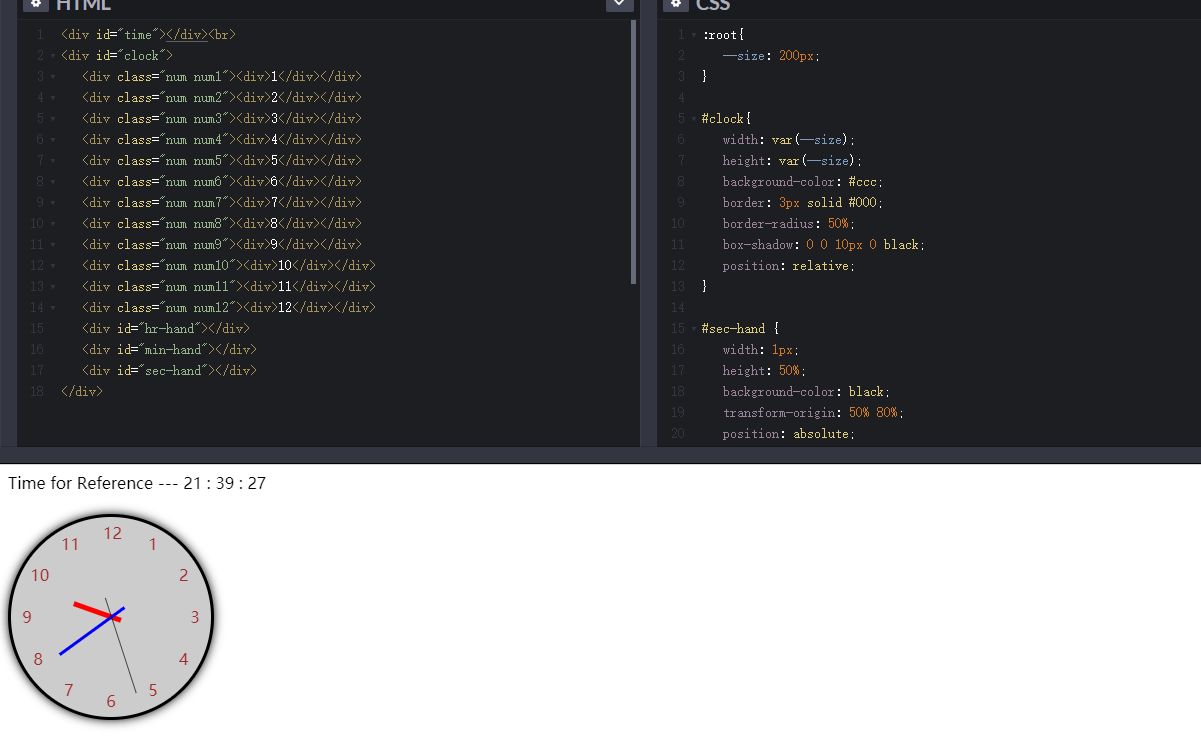 如何用 HTML CSS3 Javascrip制作一个网页时钟-【网页前端设计】