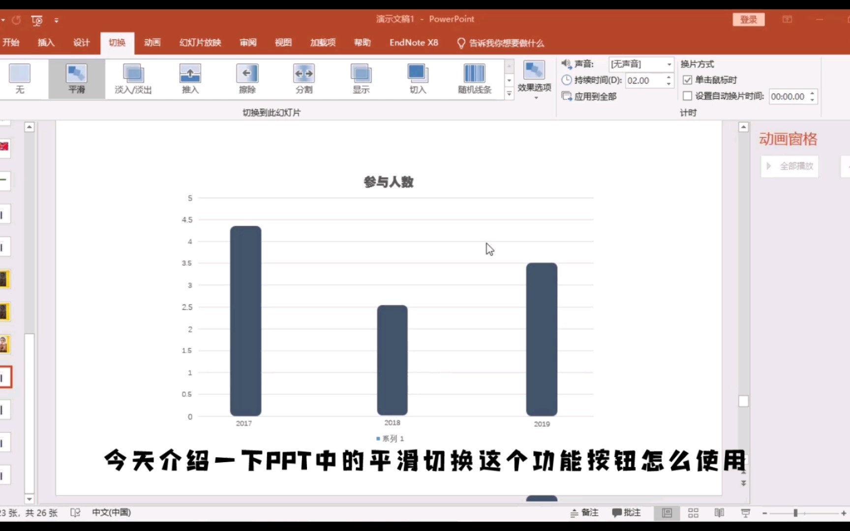 PPT中平滑切换功能的使用