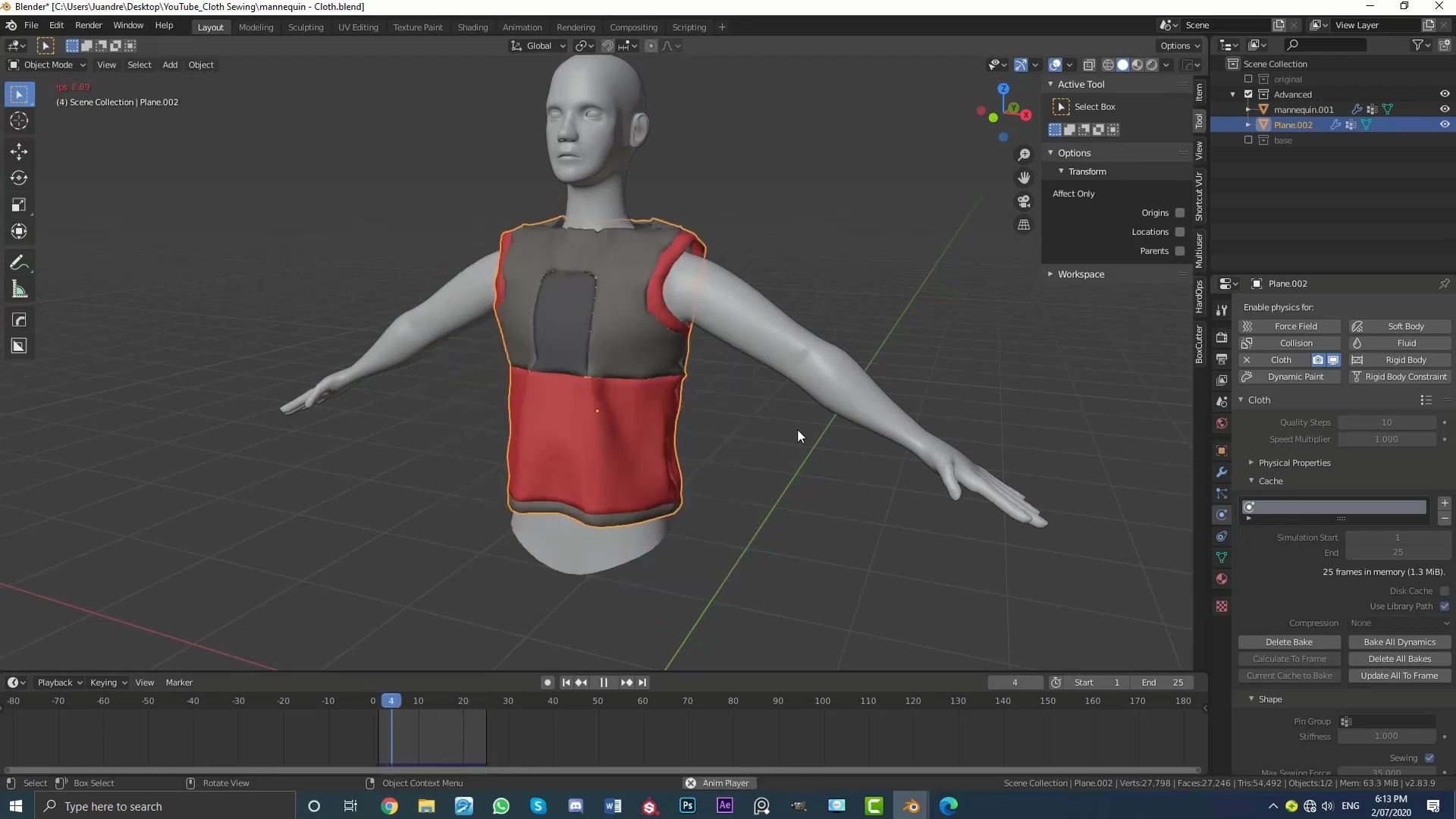 blender教你如何制作衣服走入游戏场景