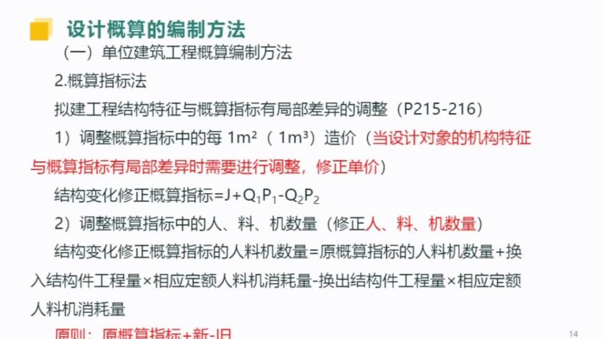 一级建造师《工程经济》精讲-概算指标法