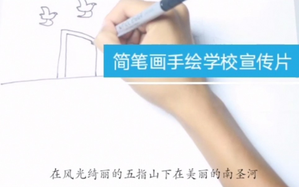 【简笔画】七天一支笔画出学校的宣传片,原创不易,且行且点赞吧