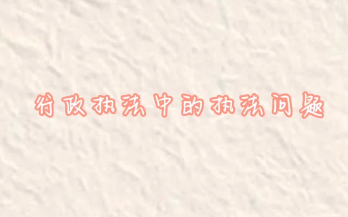 行政执法的执法问题