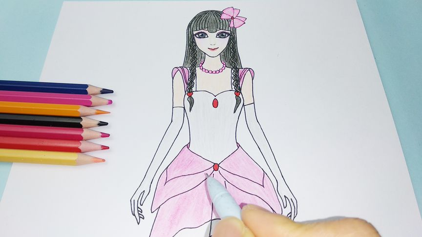 公主打扮的叶罗丽王默简笔画,画法详细简单,你们喜欢王默吗?