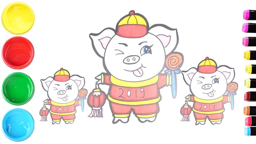 简笔画小猪简笔画图片大全儿童画幼乐园画画作业简笔画学英语