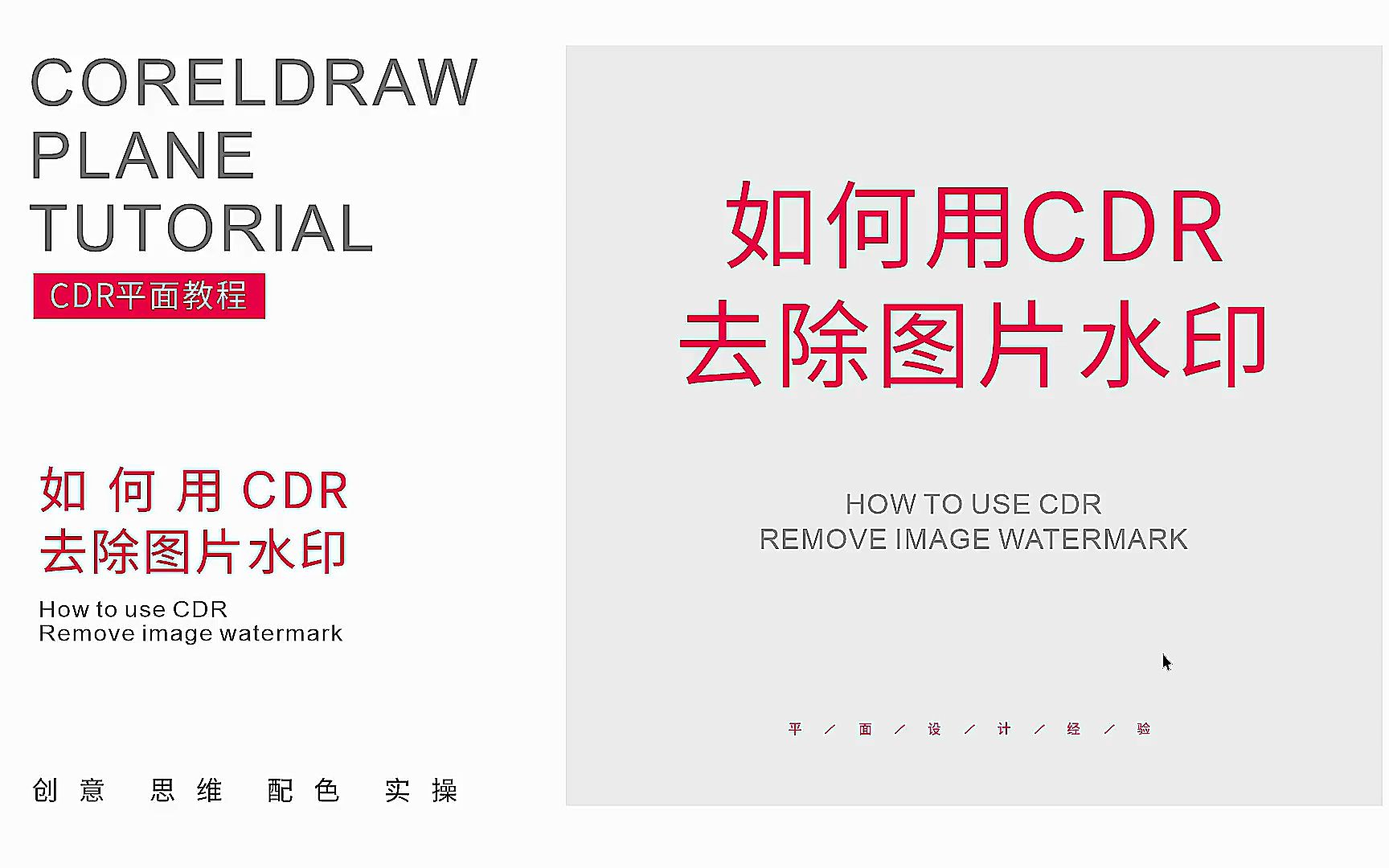 【平面设计小技巧】CDR零基础教程 如何用CDR去除图片水印