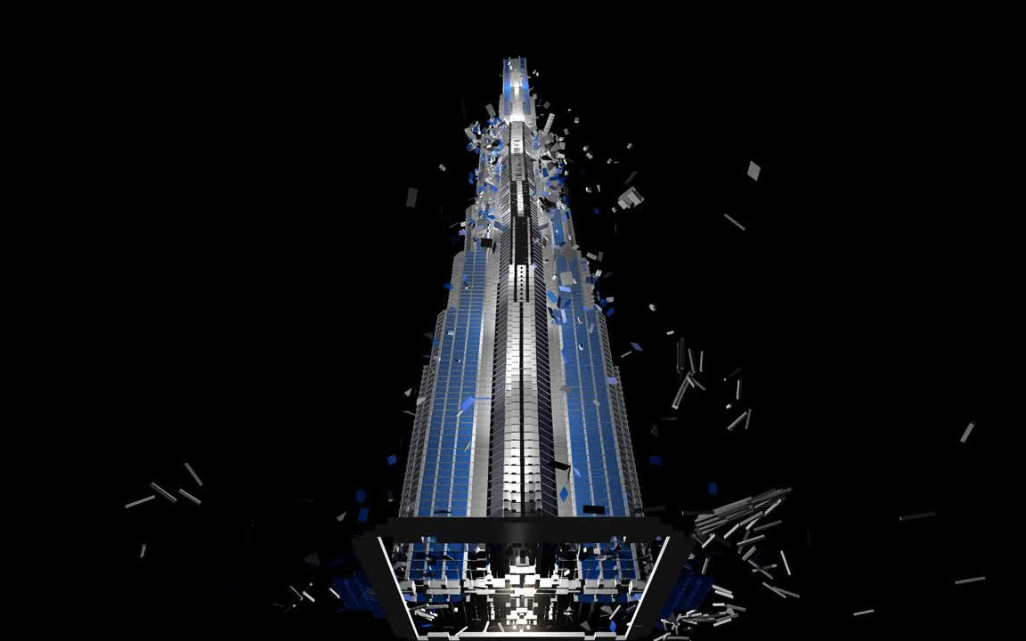 【建筑灾害模拟】里氏10级,麦氏烈度12级地震中的哈里发塔(作者:...