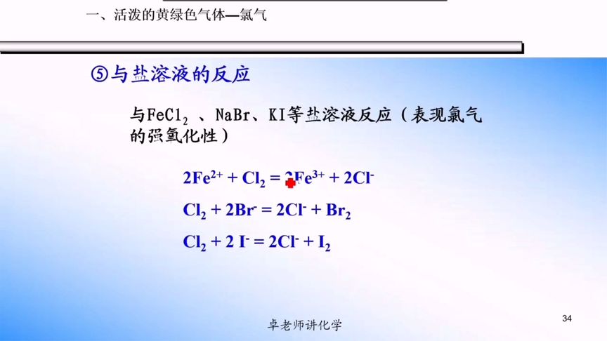172 氯气与盐溶液的反应