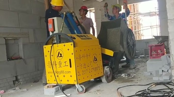 机械输送更省力二次构造柱输送泵,二次结构浇筑泵施工视频
