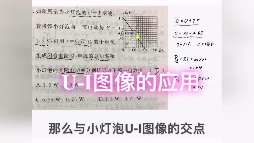 高中物理复习,闭合电路欧姆定律U-I图像的应用(三)