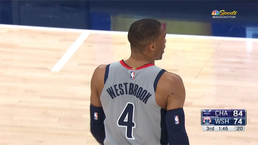NBA集锦:威斯布鲁克23分15个篮板10次助攻 奇才险胜黄蜂升第8