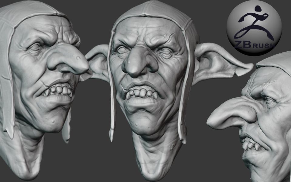 zbrush雕刻,3D建模 角色 哥布林案例建模教学 zbrush零基础教程