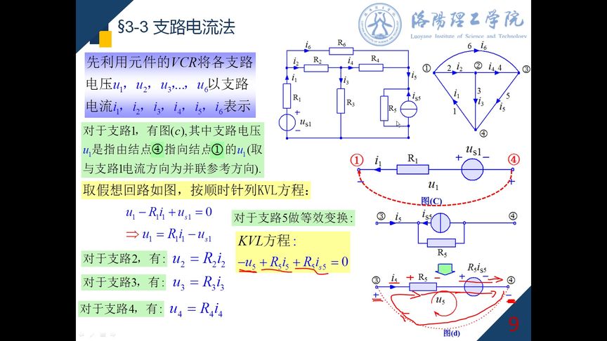 《电路》第三章第1讲02:支路电流法,用Maple求解各支路电流