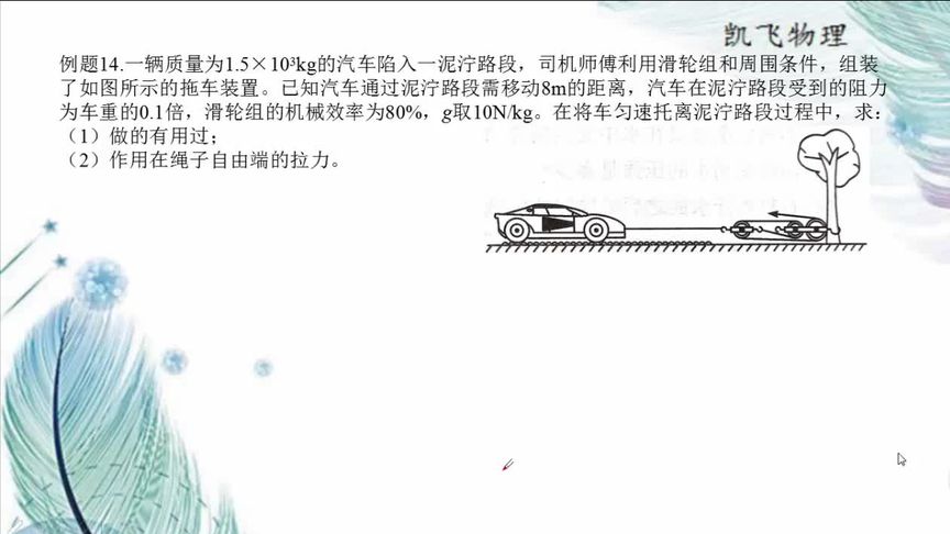 中考力学综合计算视频25.水平方向滑轮组机械效率逆应用例题讲解