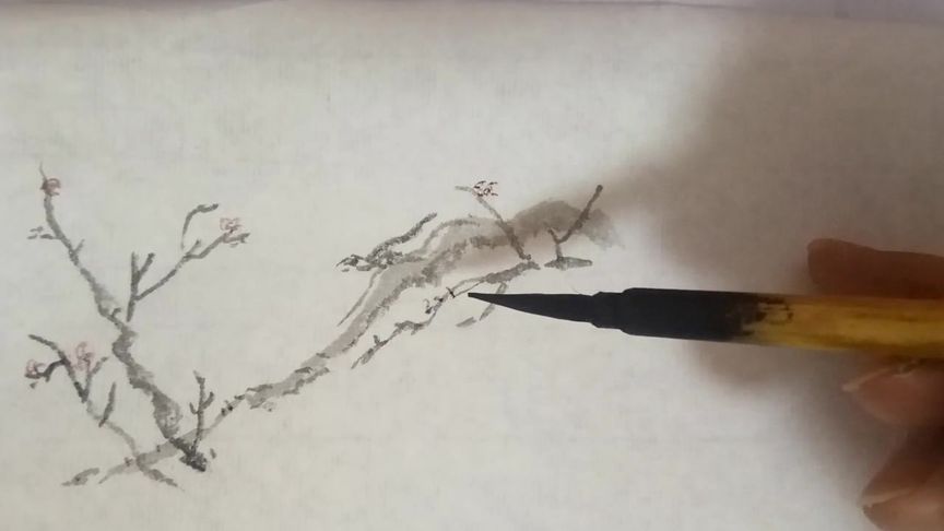 曲折蜿蜒,国画墨梅小写意画法,简单好学