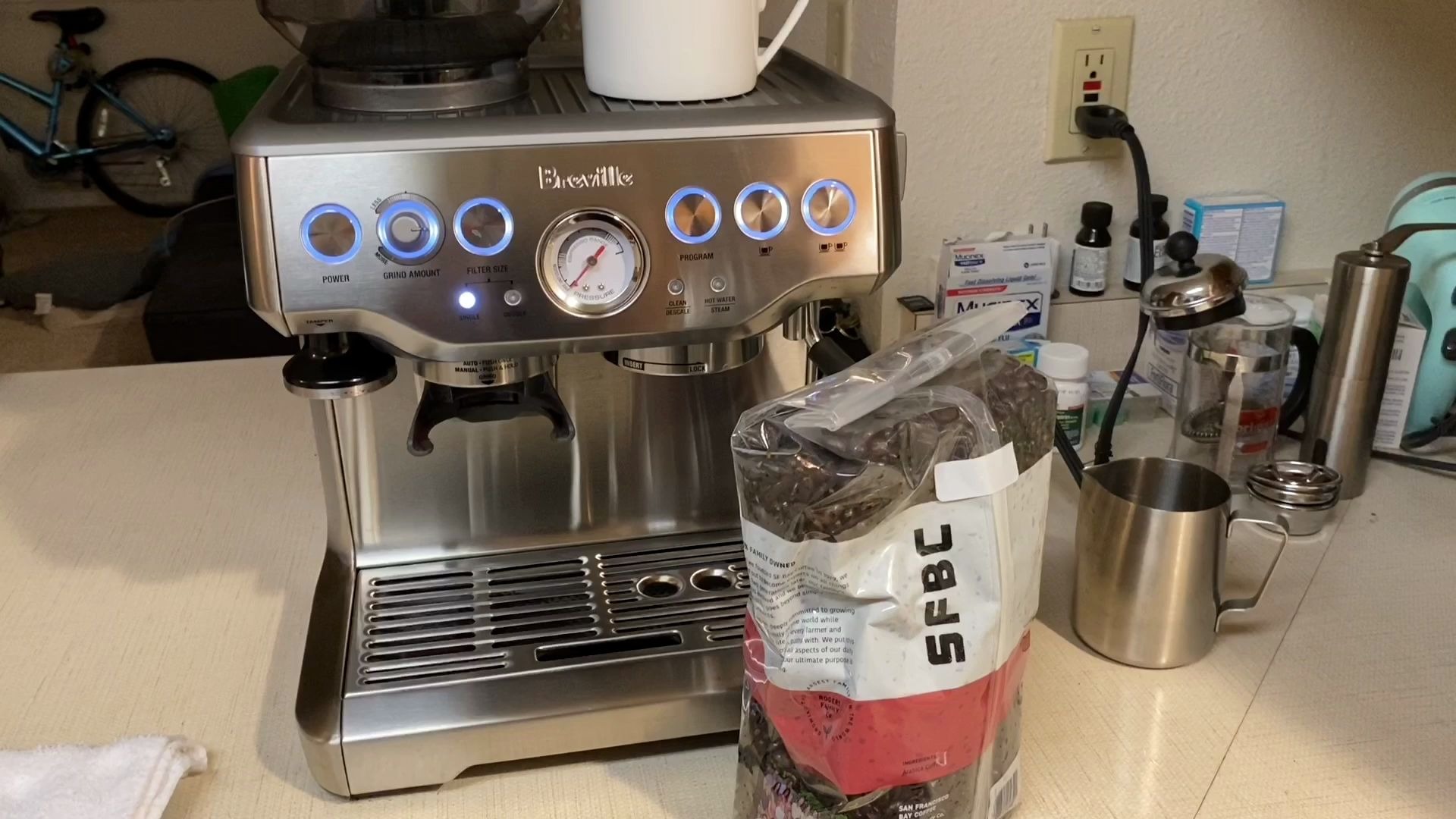 新手如何使用铂富Breville 870XL萃取浓缩咖啡(咖啡粉填压/力度/咖啡豆...