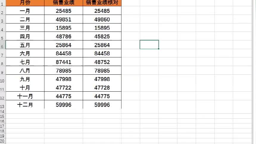 一秒快速对比不同数据
