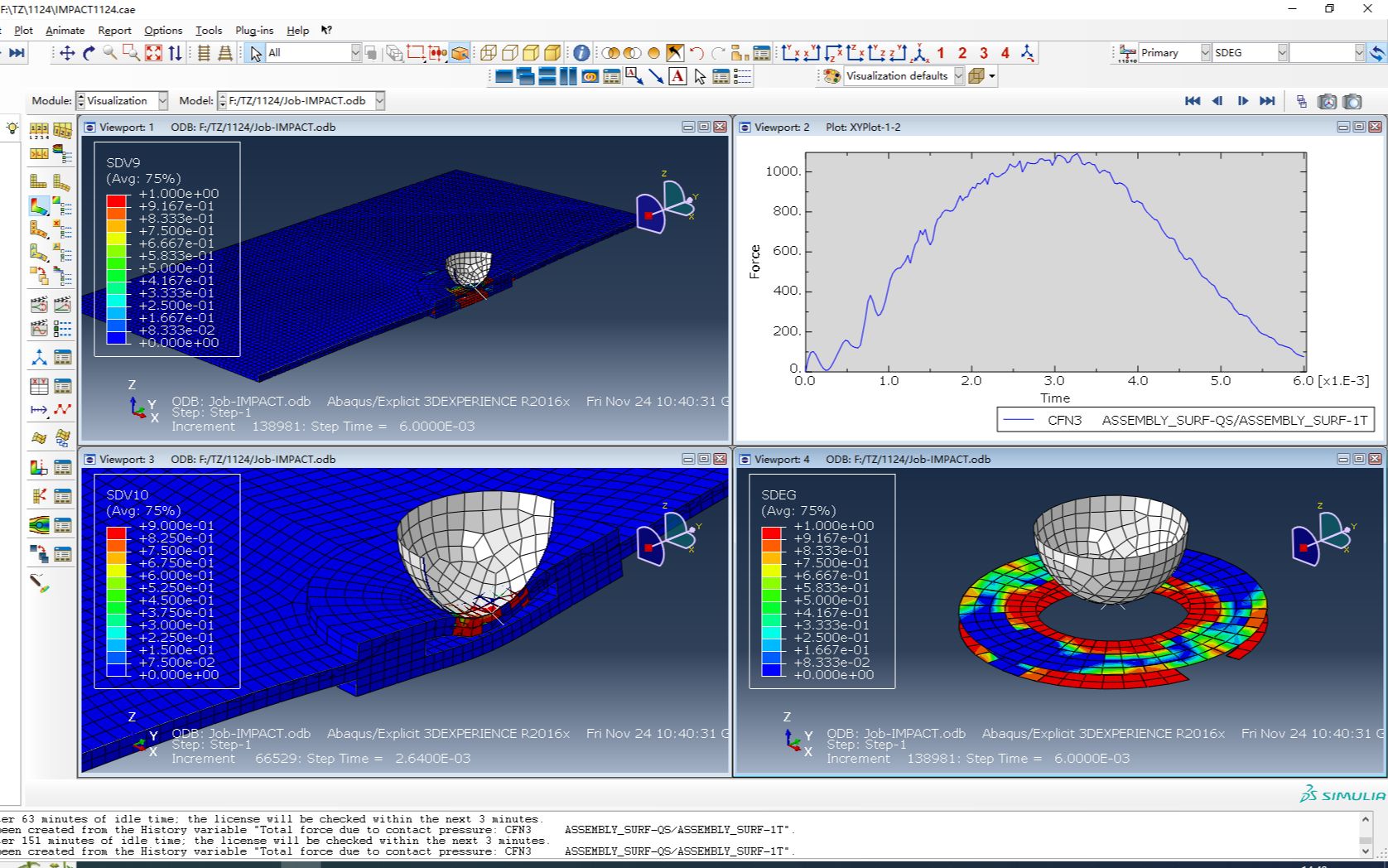 ABAQUS复合材料修补层合板低速冲击有限元分析(挖补修理)