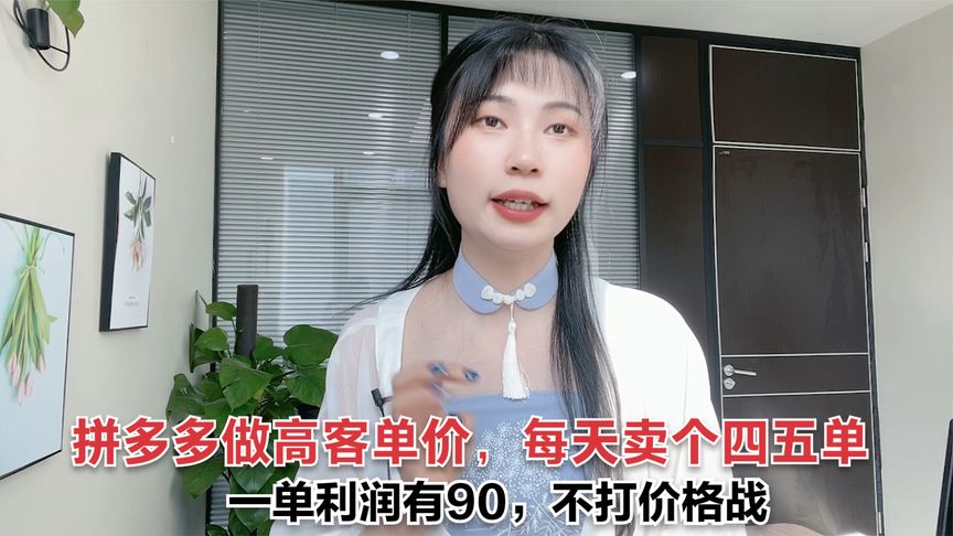 拼多多做高客单价,每天卖个四五单,一单利润有90,不打价格战