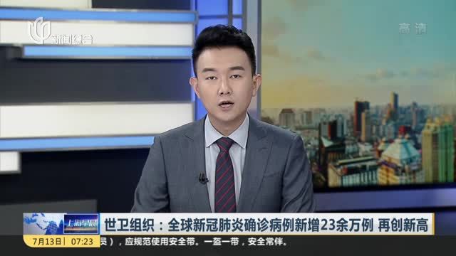 世卫组织:全球新冠肺炎确诊病例新增23余万例 再创新高