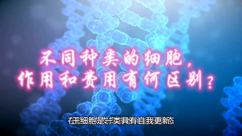 不同种类的细胞,作用和费用有何区别?
