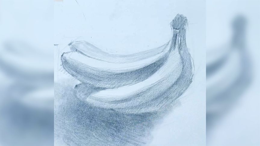 (上)素描水果画,主要讲解的香蕉哦,很值得学习哦