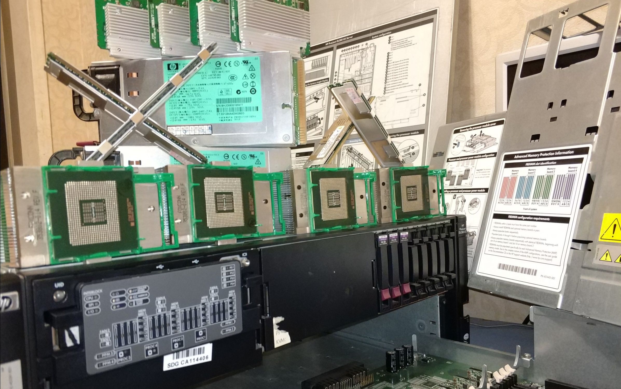 【图吧垃圾佬】1200元的四路服务器!惠普DL580G5的组装、起飞(雾)...