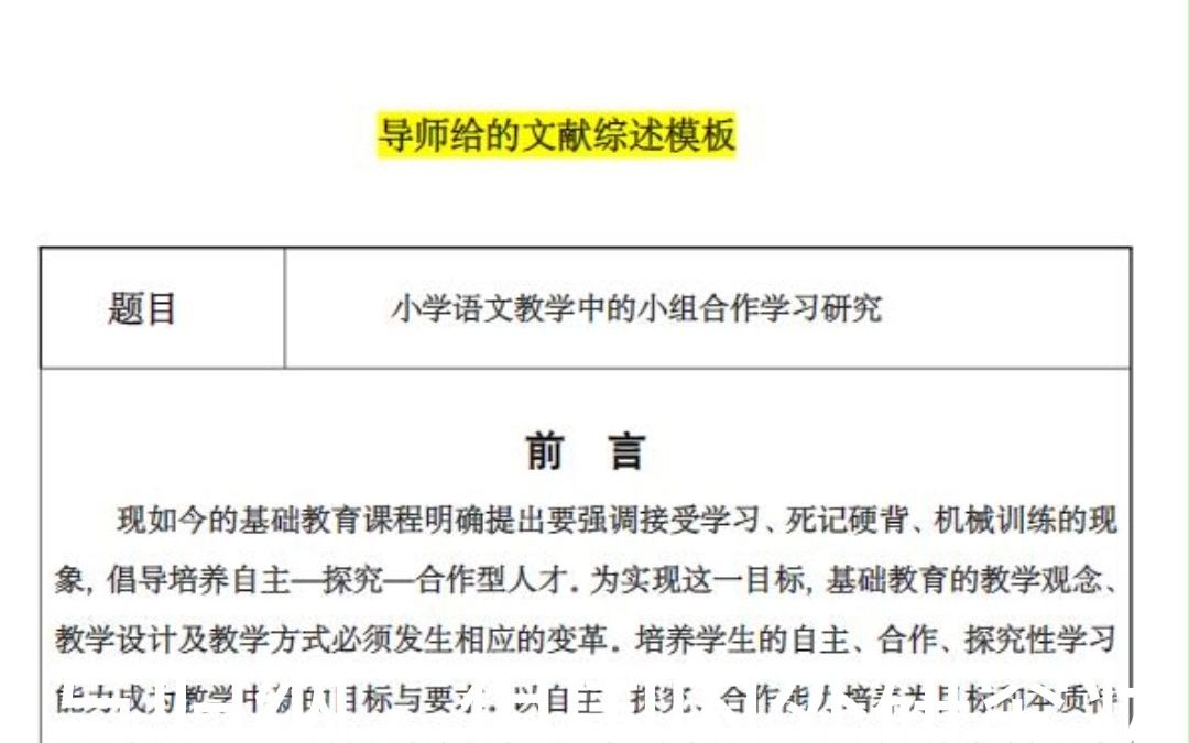 被导师重点表扬的文献综述模板【教育类必备】
