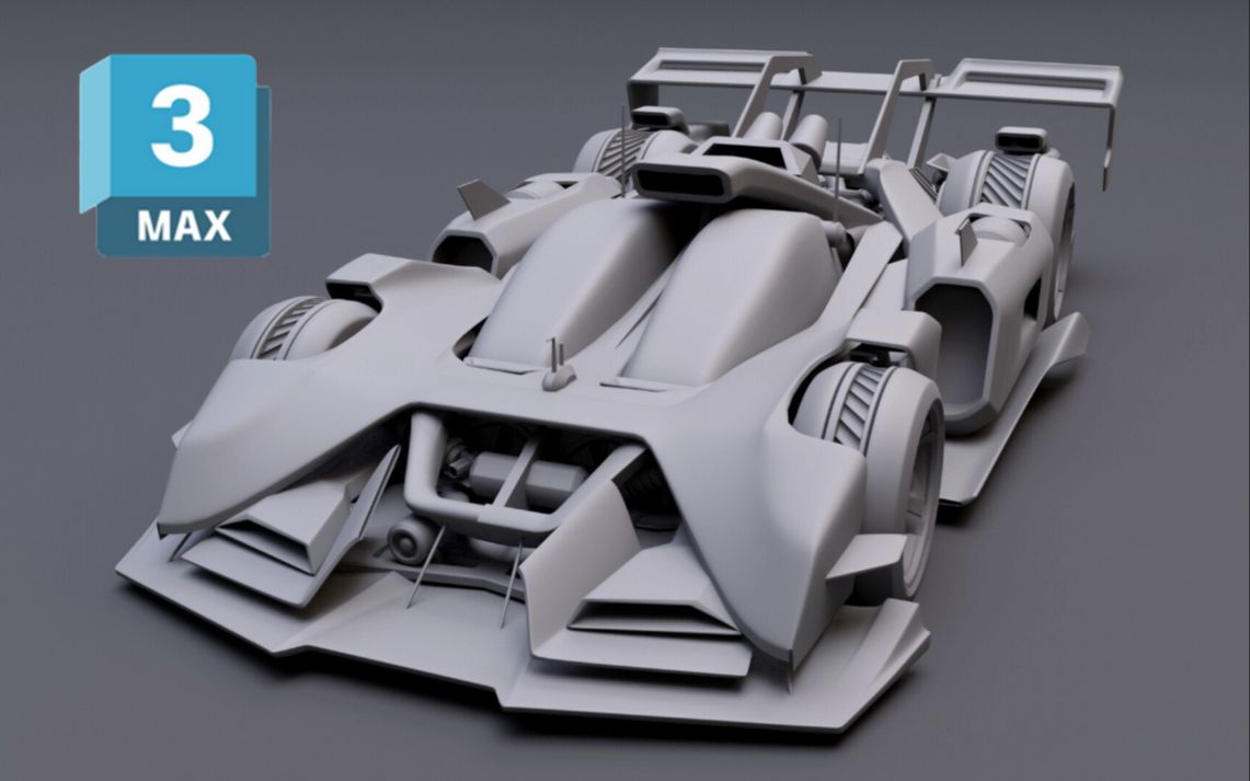 【3Dmax教程】从box开始,四驱车模型全流程制作,3dmax建模初阶练习...