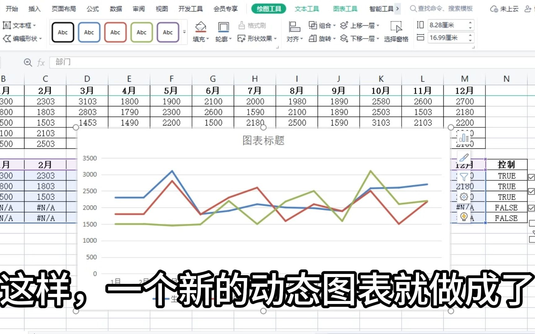 WPS表格(Excel)数据处理小技巧-03动态图表制作