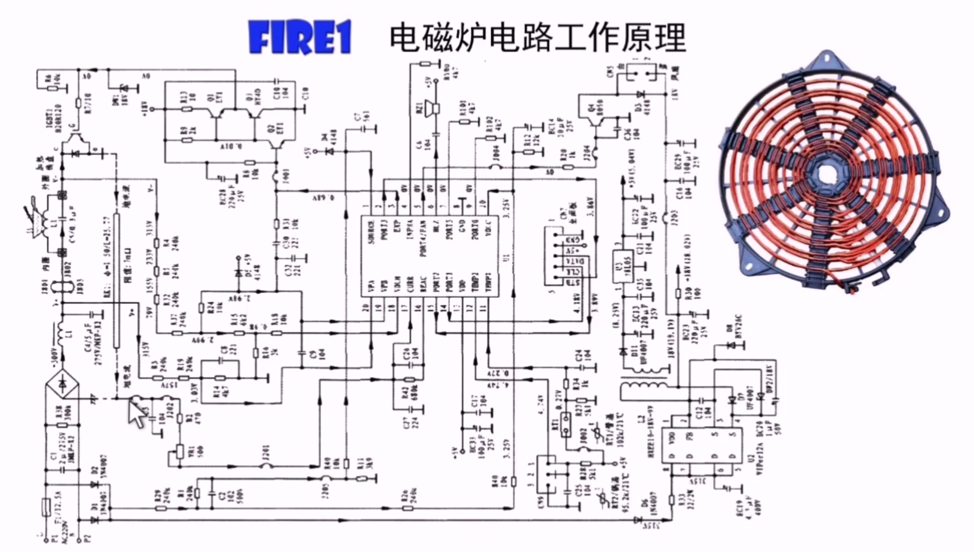 电磁炉电路工作原理,如何控制驱动,实现不同的保护功能?