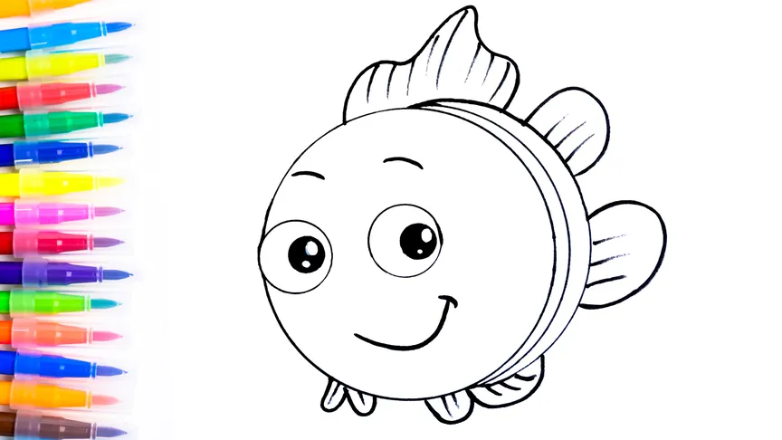 可爱的鱼简笔画,鱼简笔画和彩色