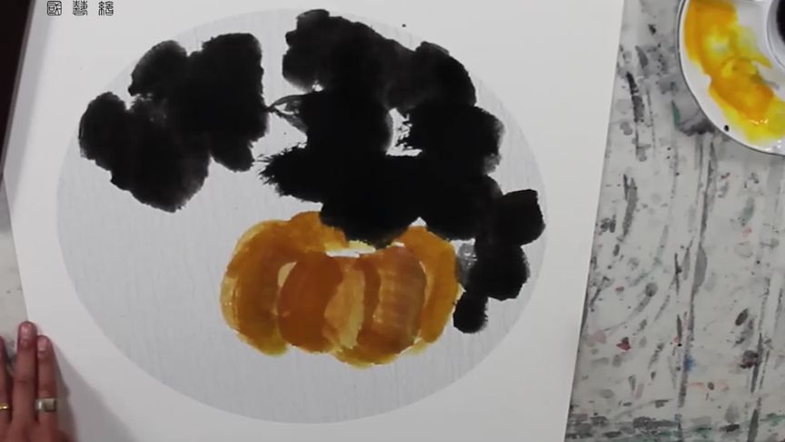 教你画花鸟画——简单地的南瓜藤蔓的画法