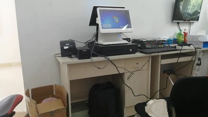 小超市奶茶店水果店怎么连接收款机安装软件称小票打印机