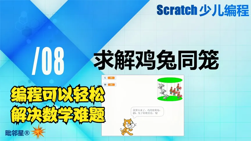 用编程可以轻松解决“鸡兔同笼”难题,视频附源代码