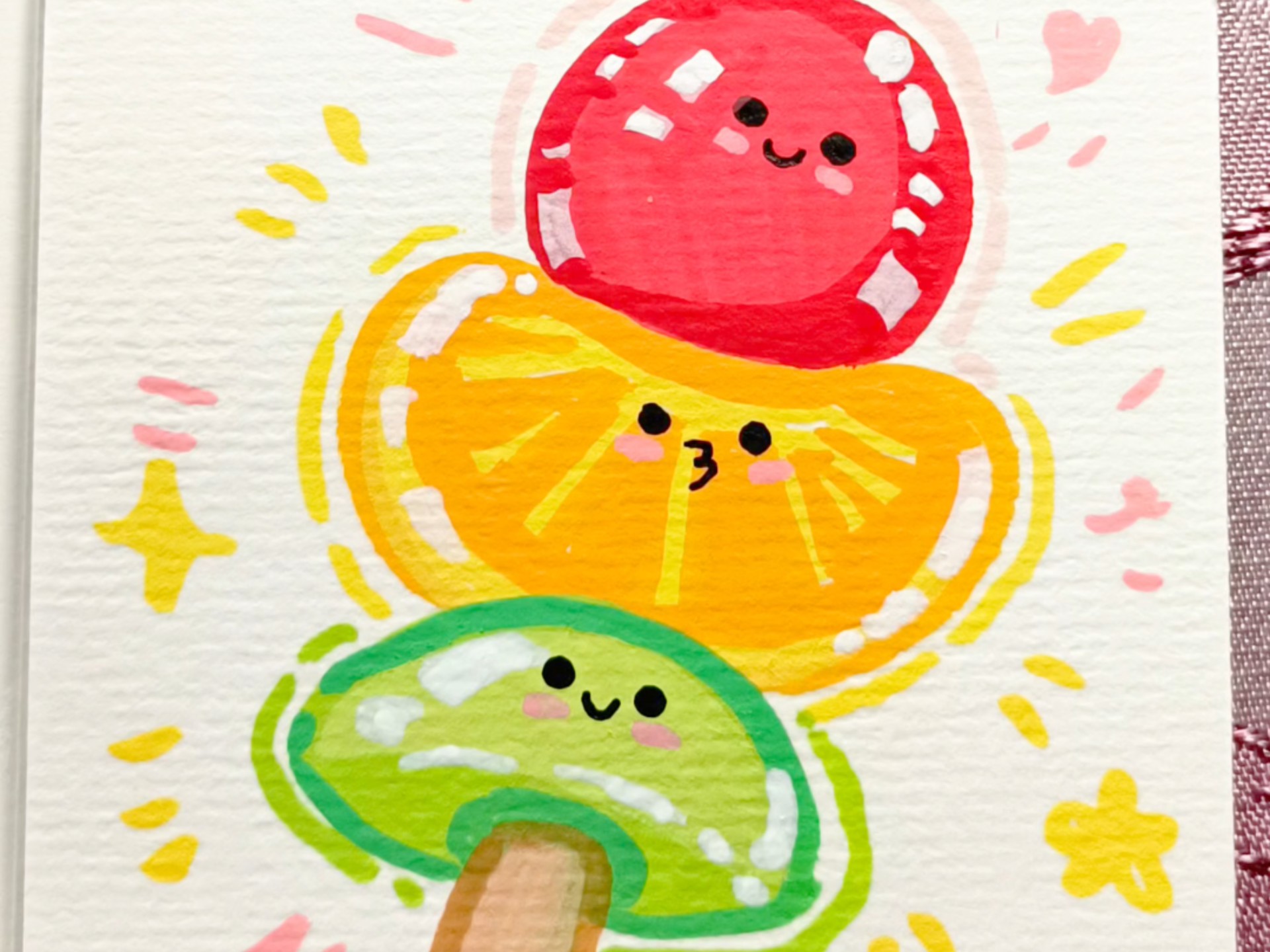 挑战用丙烯马克笔画100个可爱食物!今天画糖葫芦简笔画!