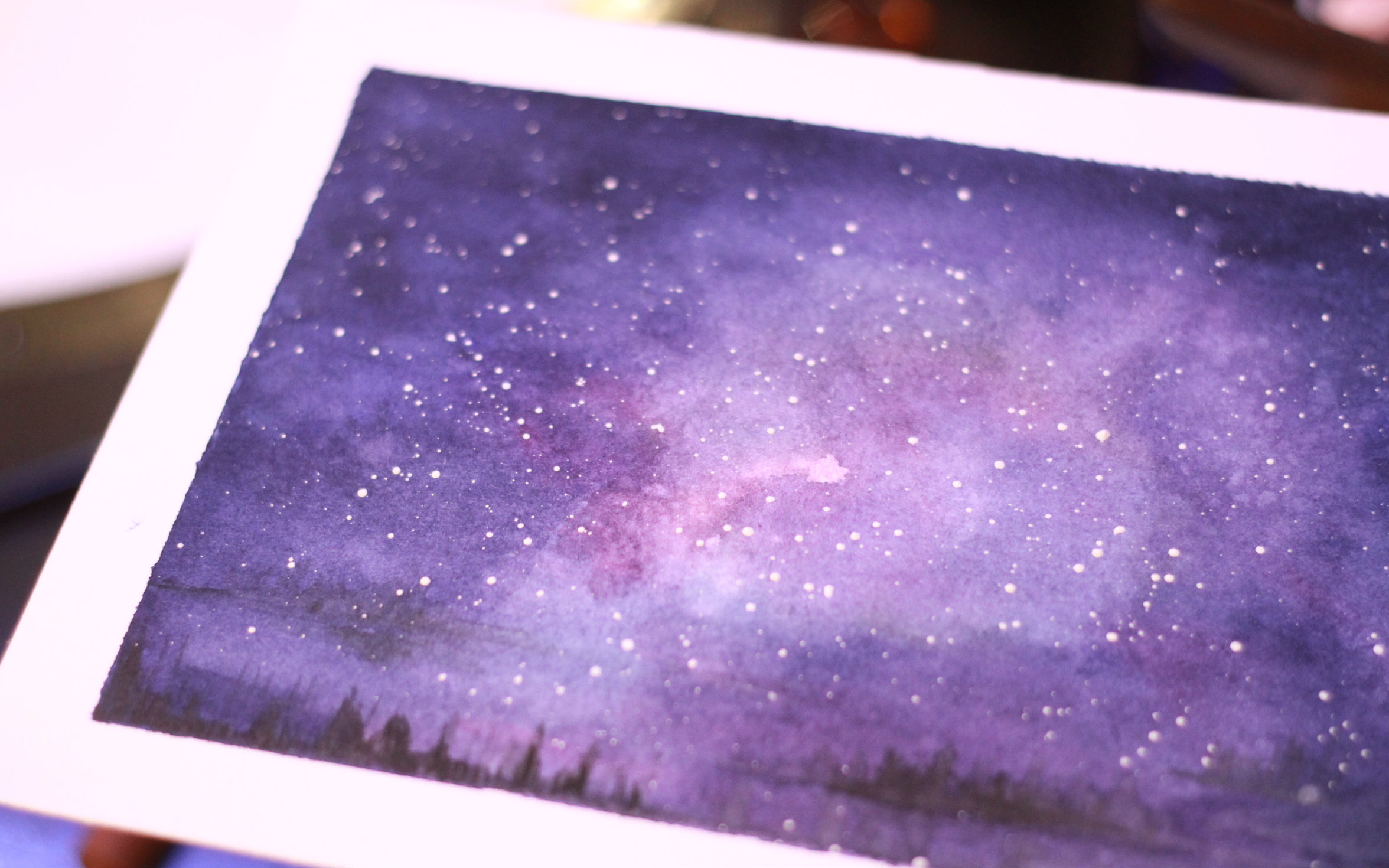 Lyna水彩手绘第十八期——自然系星空宇宙星云夜晚风格繁星点点好美...