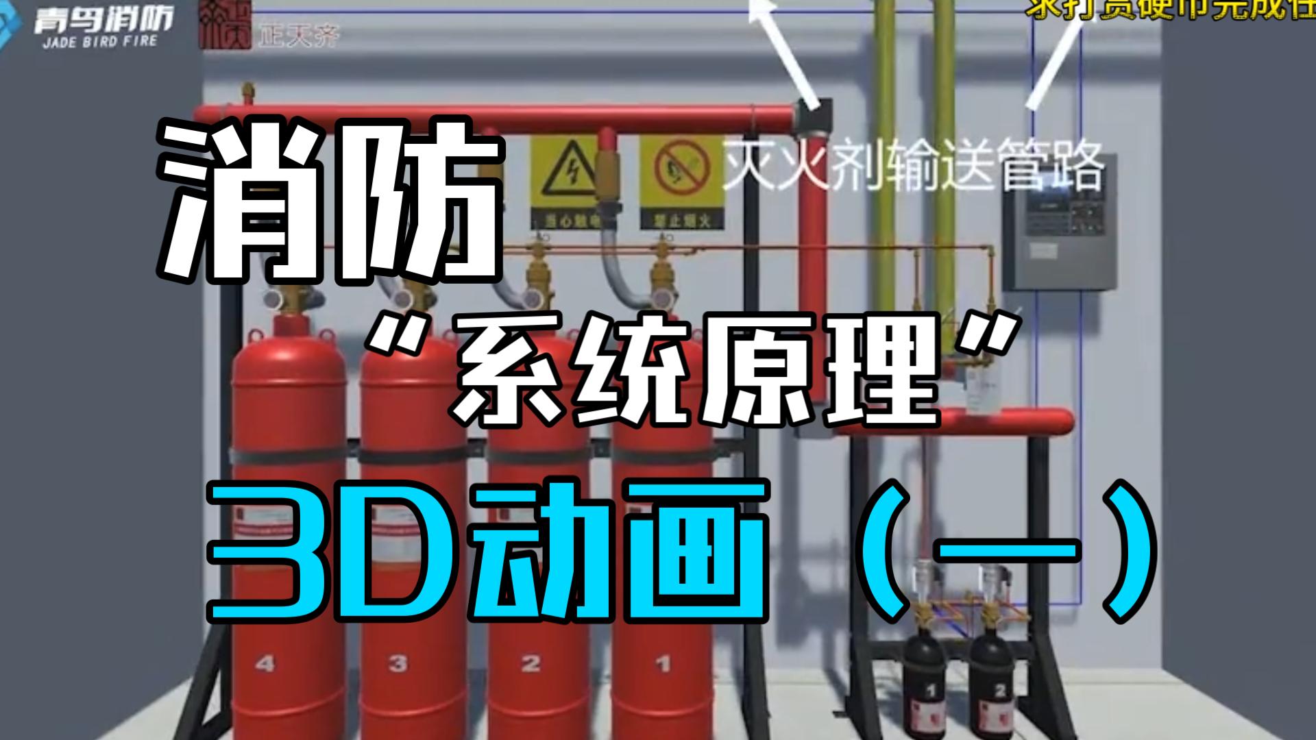 01 八大消防系统3D动画演示,一看就懂!1——管网式七氟丙烷气体灭火...