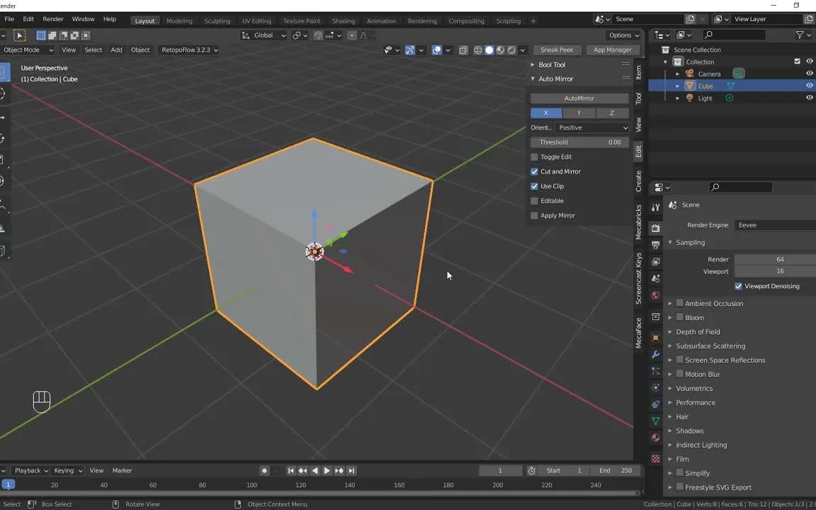 iBlender中文版插件Auto Mirror Ex 教程插件自动后视镜(Blender 2.93)...