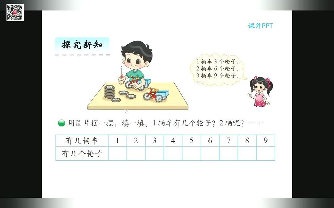 北师大二年级数学上册第5单元微课:5.4 需要几个轮子