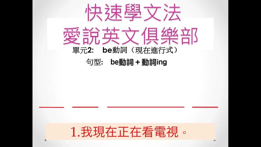 快速学习英语语法2.be动词(现在进行时)