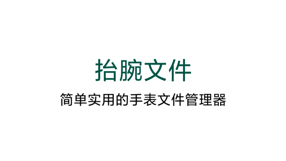 抬腕文件新品发布会,简单实用的智能手表文件管理器Get