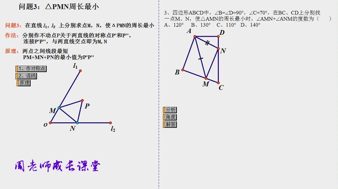路径最系列问题3-双动点之三角形周长最小