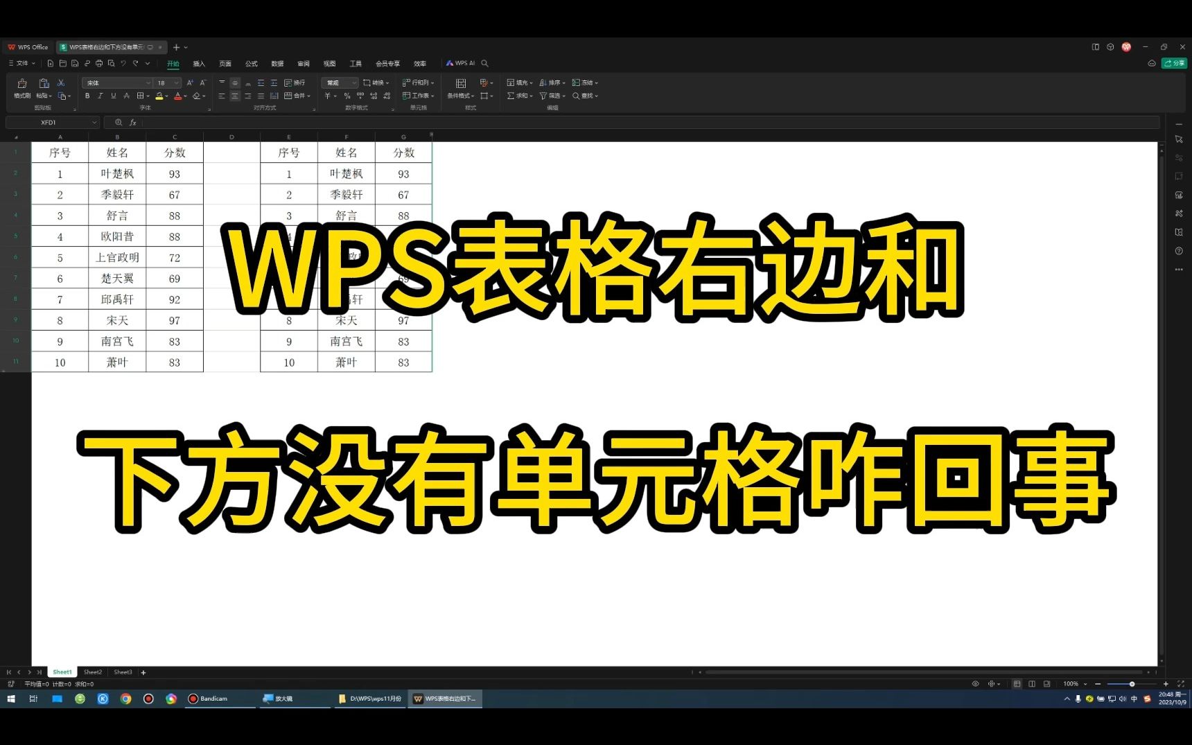 11-21WPS表格右边和下方没有单元格咋回事