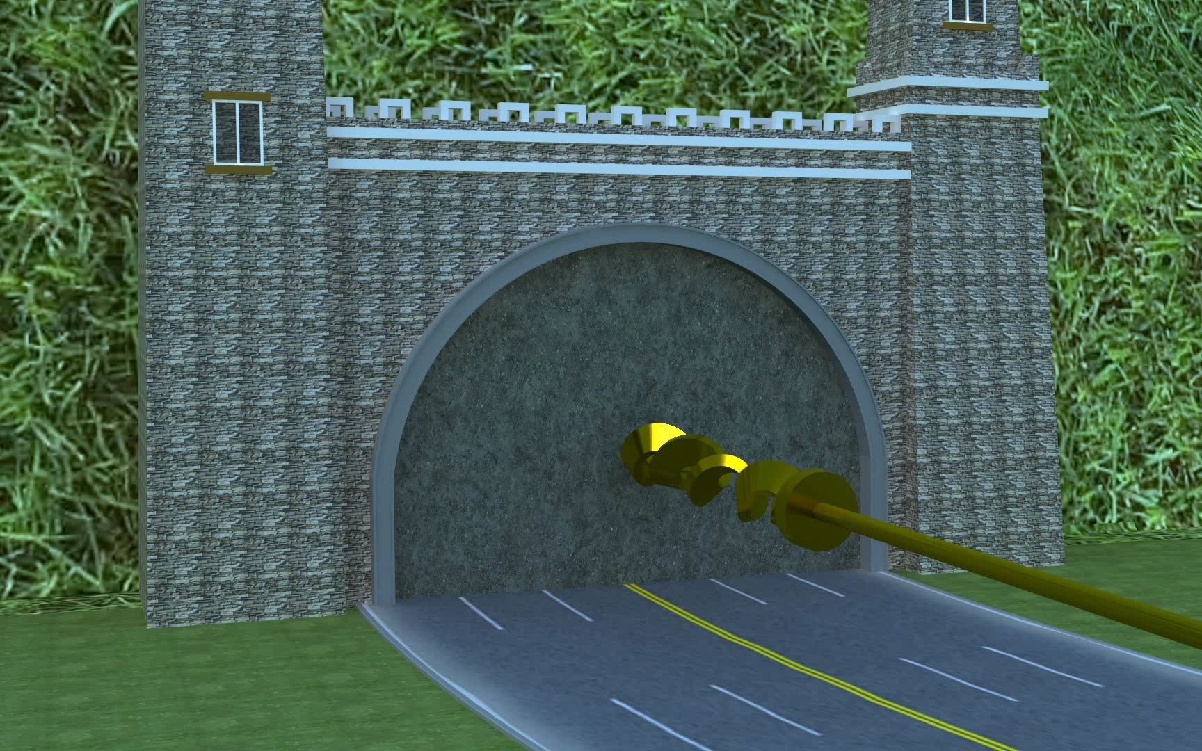 ...vray制作的一个学生简单动画作品3d动画之隧道钻孔打孔设计方案